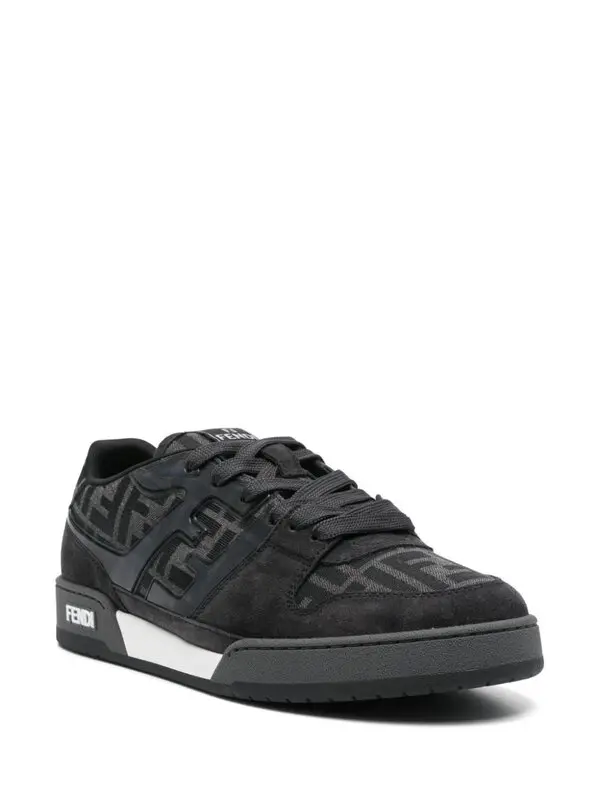 Fendi Ff Jacquard And Suede Match Sneakers