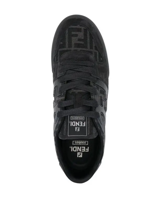 Fendi Ff Jacquard And Suede Match Sneakers