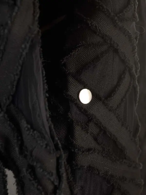 Rick Owens Cropped Denim And Tulle Jacket