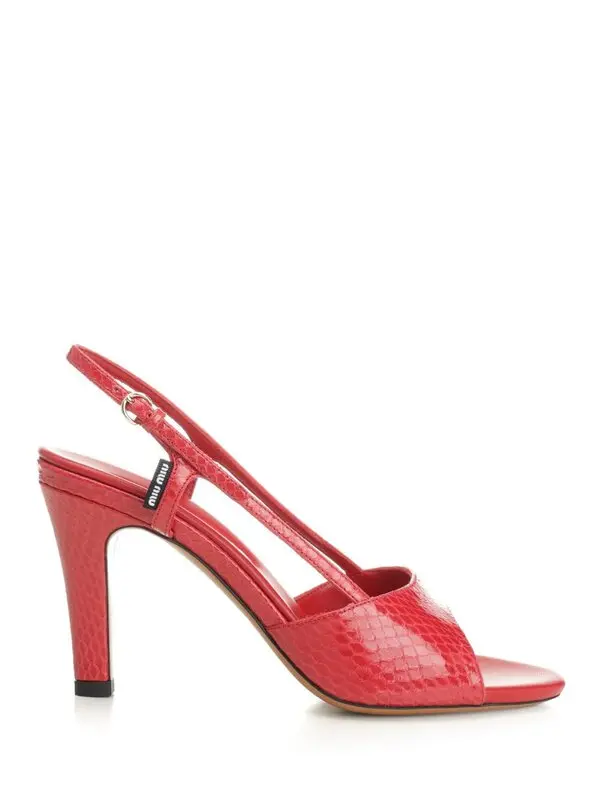Miu Miu Ayers Slingback Sandals - Red