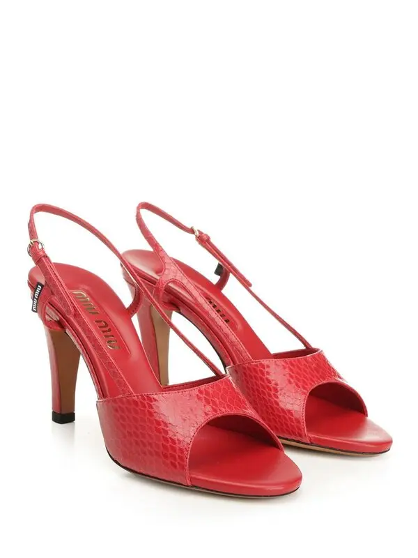 Miu Miu Ayers Slingback Sandals - Red