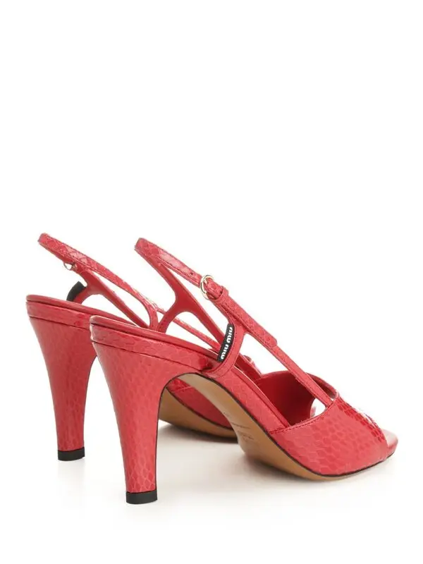 Miu Miu Ayers Slingback Sandals - Red