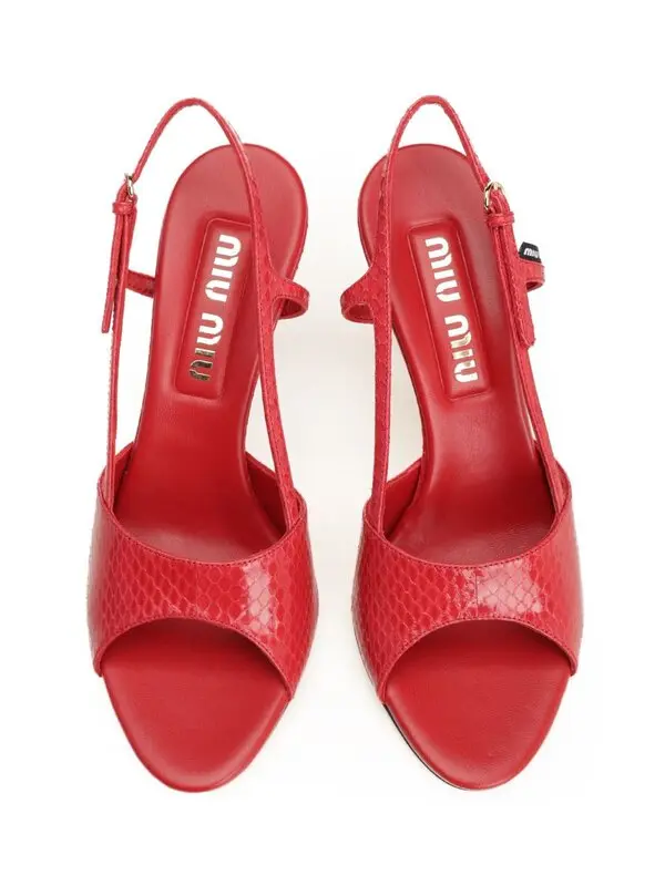 Miu Miu Ayers Slingback Sandals - Red