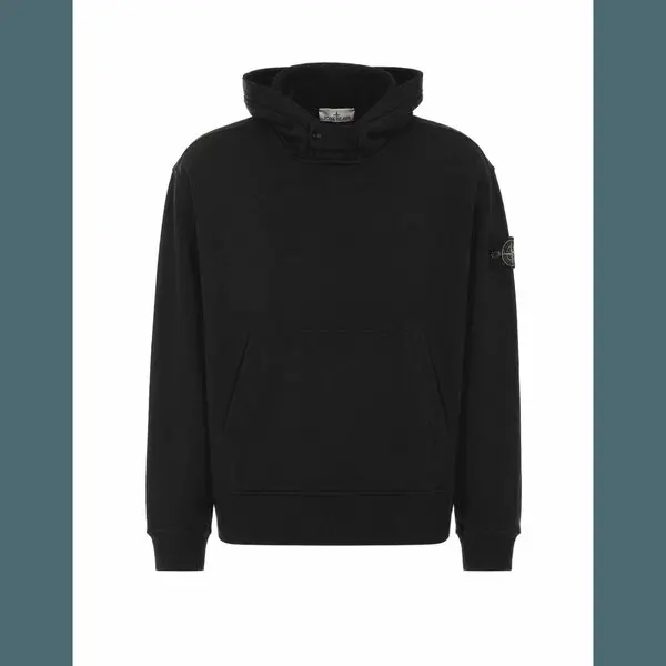 Stone Island Logo Hoodie - Black
