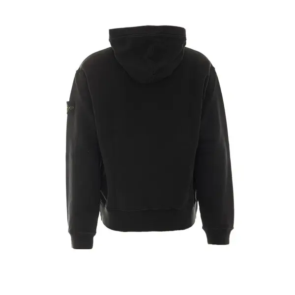 Stone Island Logo Hoodie - Black