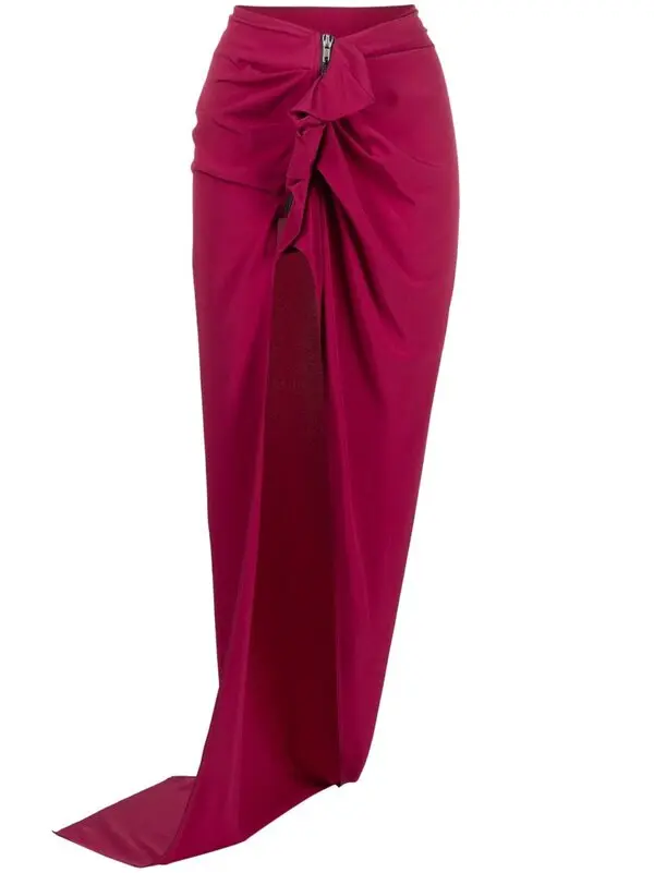 Rick Owens Silk Jersey Long Skirt