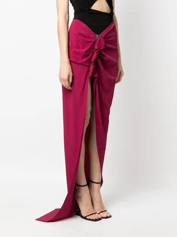 Rick Owens Silk Jersey Long Skirt