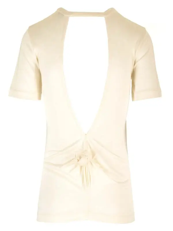 Loewe Silk And Viscose Top With Knot - White