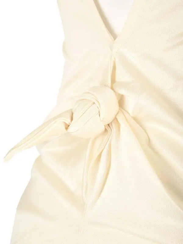 Loewe Silk And Viscose Top With Knot - White