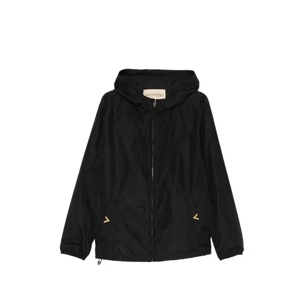 Valentino Garavani Hooded Zip Fastening Jacket - Black