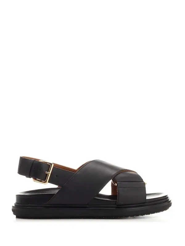 Marni Fussbett Crossed Sandals - Black