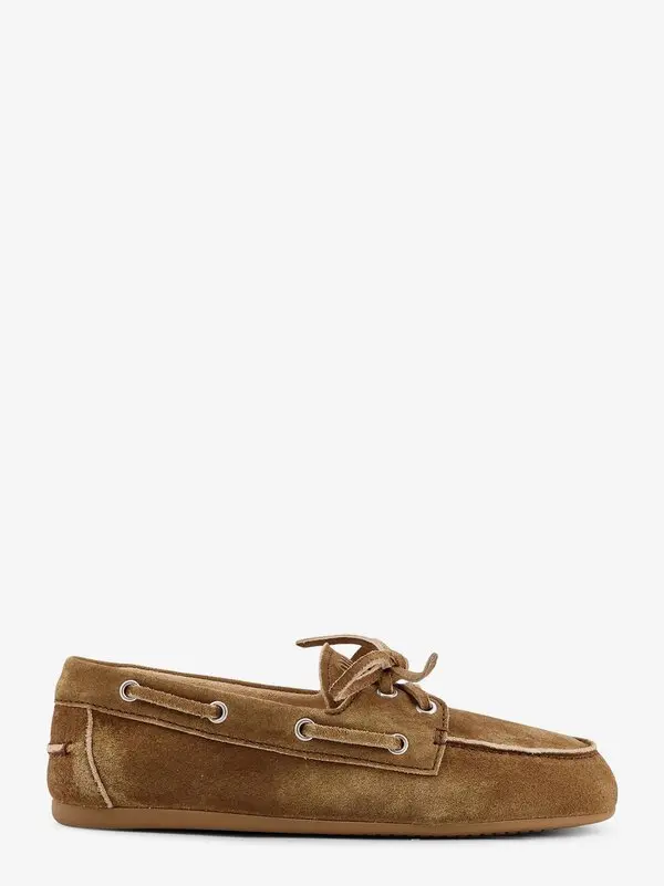 Miu Miu Suede Loafers With Embroidered Logo - Multicolor