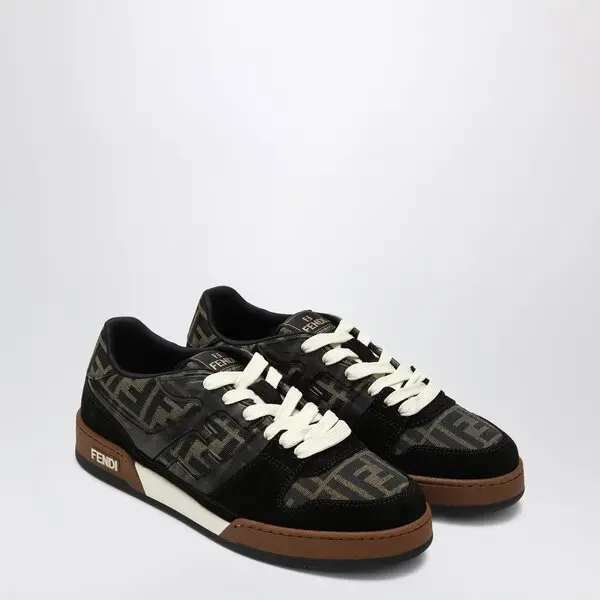 Fendi Match Sneaker In /tabacco Ff Jacquard