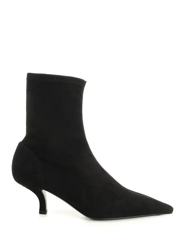 TOTEME Suede Heeled Boots - Black