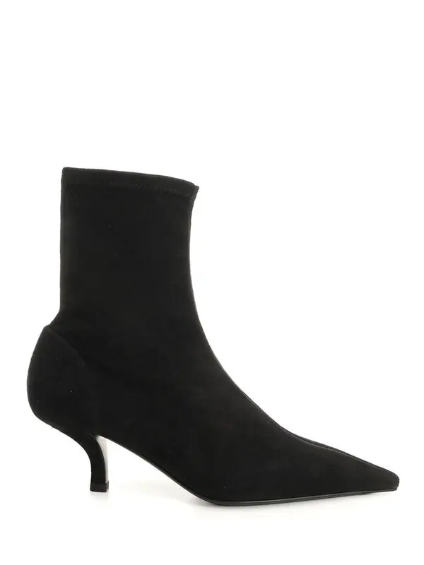 TOTEME Suede Heeled Boots - Black