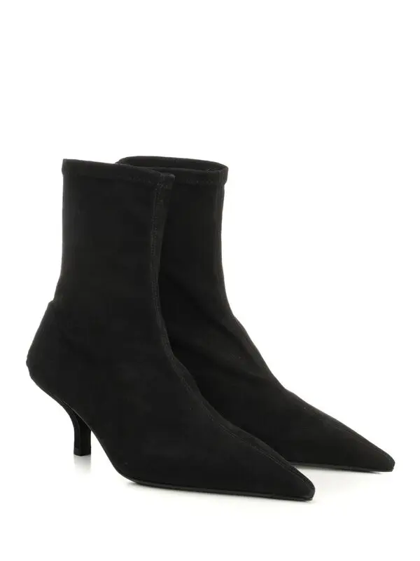 TOTEME Suede Heeled Boots - Black
