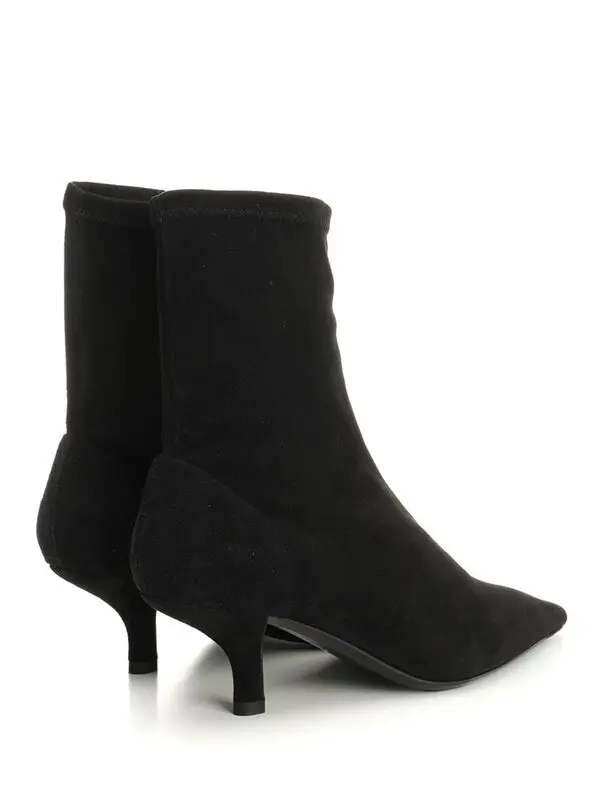TOTEME Suede Heeled Boots - Black