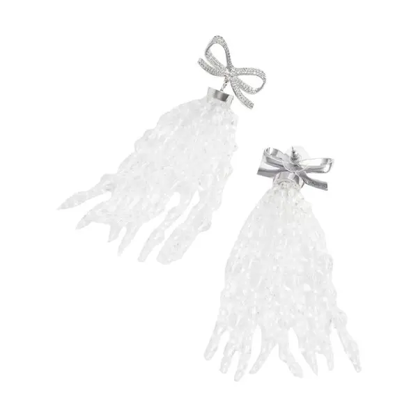 SELF-PORTRAIT Bow Beaded Waterfall Earrings