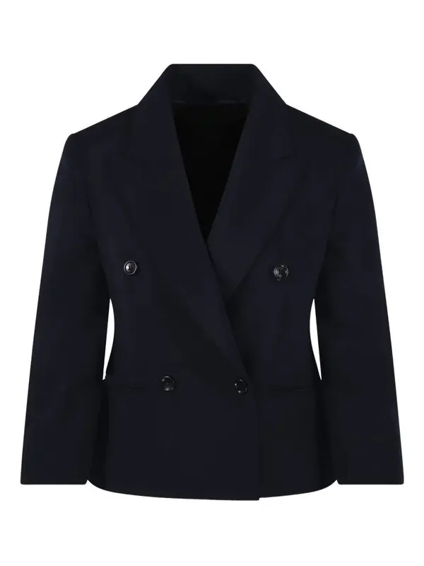 Max Mara Wool Canvas Crop Blazer