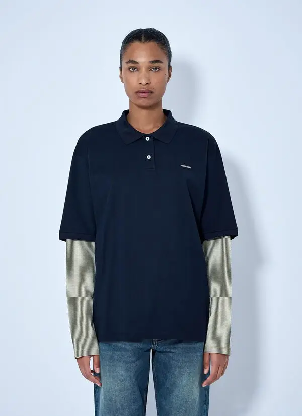 Miu Miu Cotton Polo Shirt - Blue