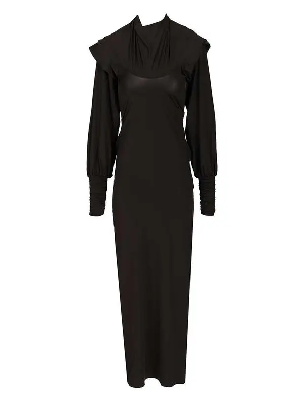 ROTATE BY BIRGER CHRISTENSEN Slinky Hooded Dress - Black