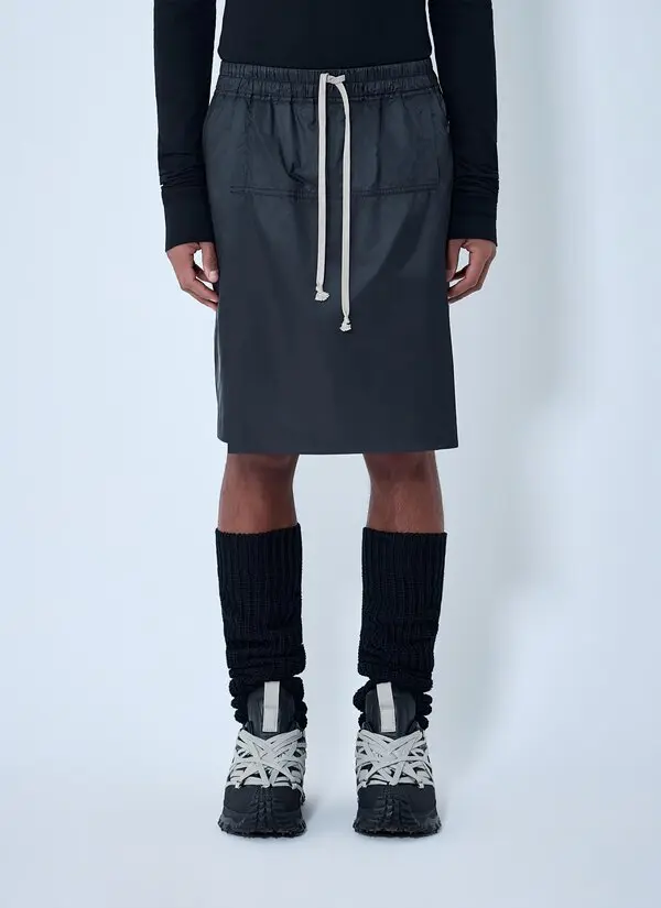 Moncler Rick Owens Drawstring Midi Kilt Shorts - Black