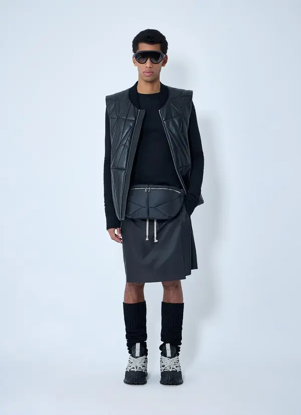 Moncler Rick Owens Drawstring Midi Kilt Shorts - Black