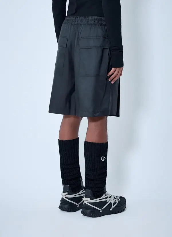 Moncler Rick Owens Drawstring Midi Kilt Shorts - Black