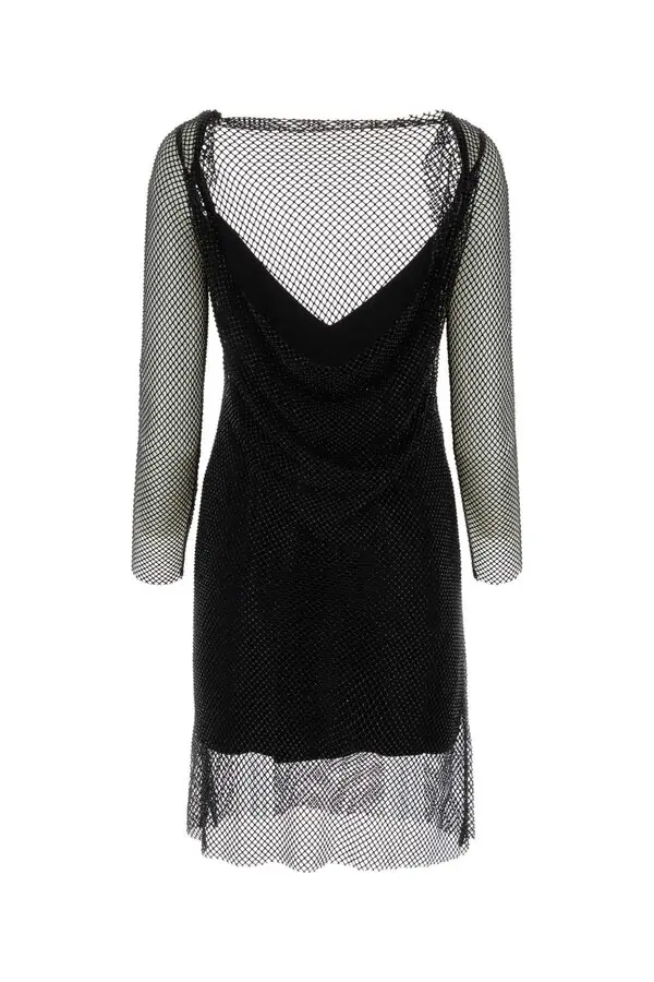 Max Mara Embellished Mesh Vezzo Mini Dress