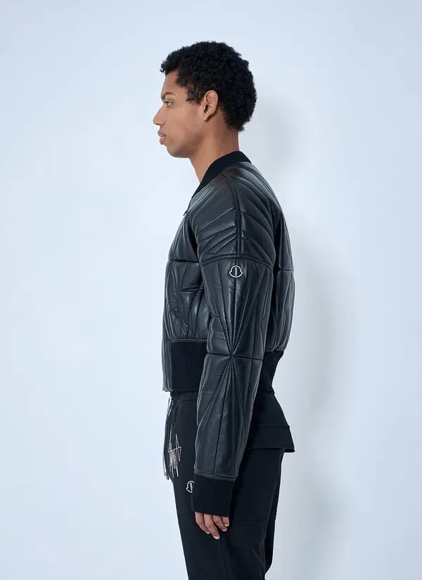 Moncler Rick Owens Geocamo Cropped Quilted Bomber Jacket
