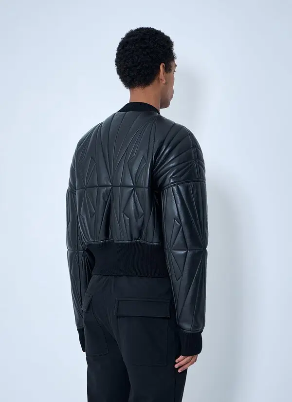 Moncler Rick Owens Geocamo Cropped Quilted Bomber Jacket