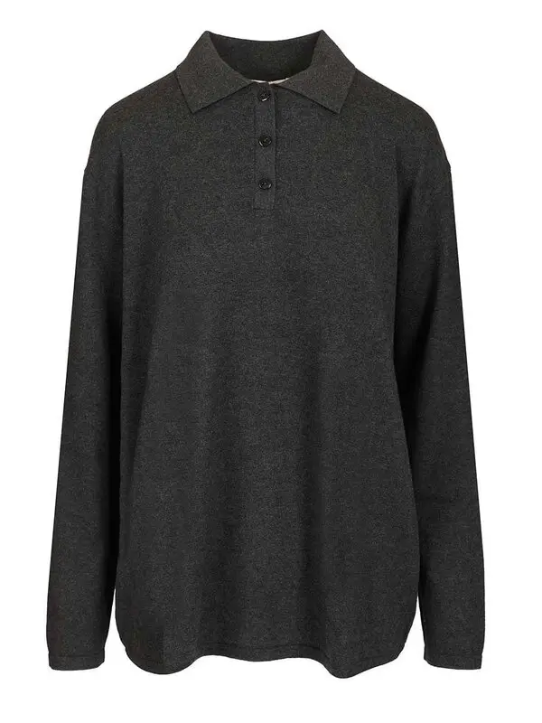 LISA YANG Caisa Cotton And Cashmere Polo Sweater - Blue