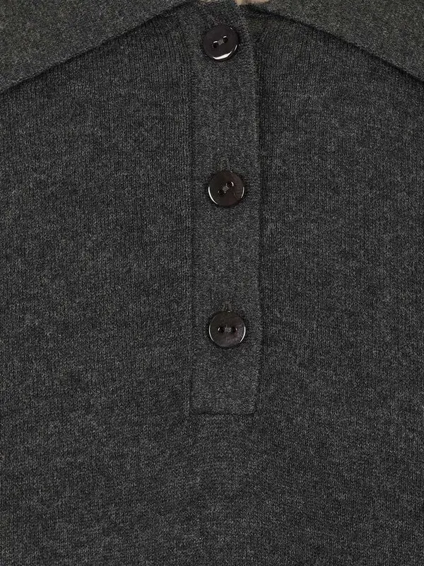 LISA YANG Caisa Cotton And Cashmere Polo Sweater - Blue