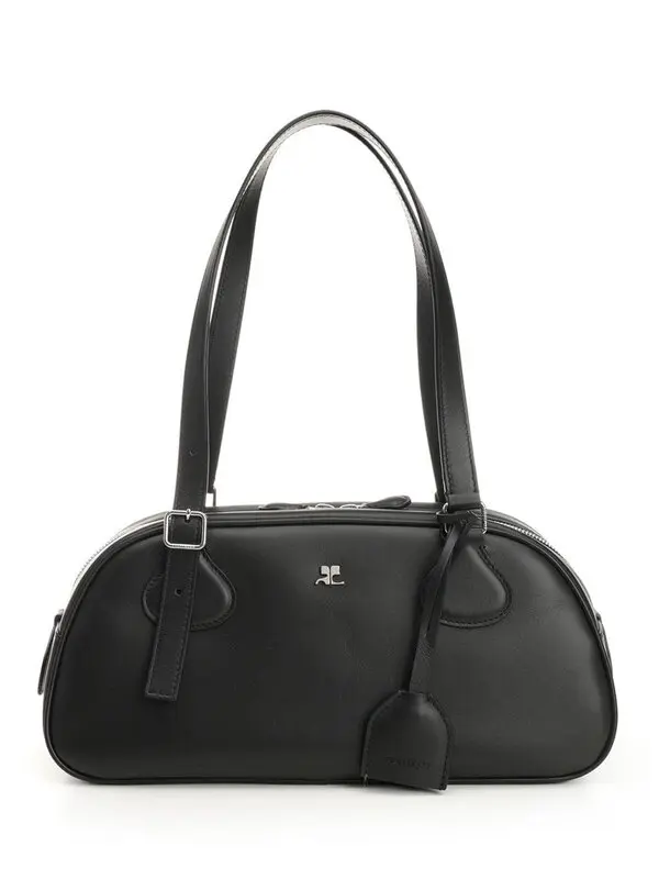 COURREGES Medium Friday Leather Bag - Black