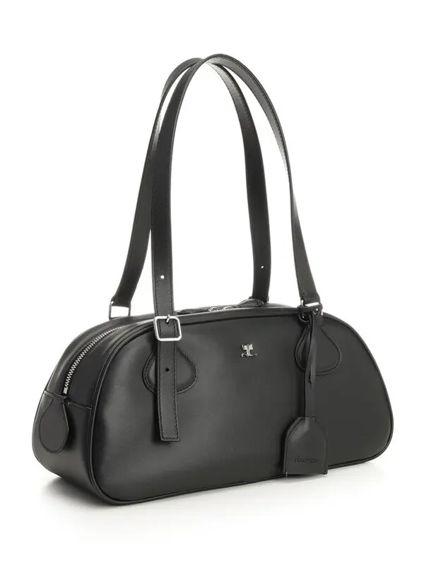 COURREGES Medium Friday Leather Bag - Black