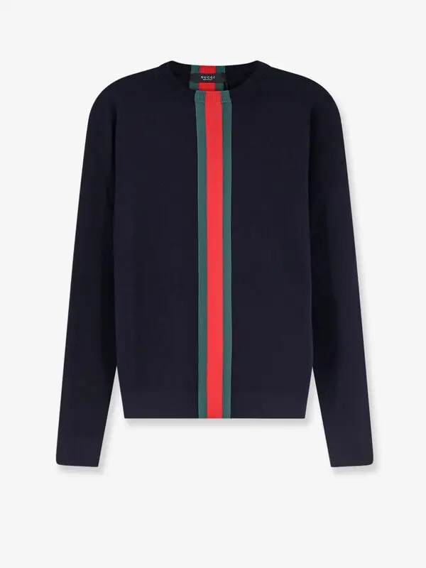 Gucci Cotton Sweater With Nastro Web Inlay - Multicolor