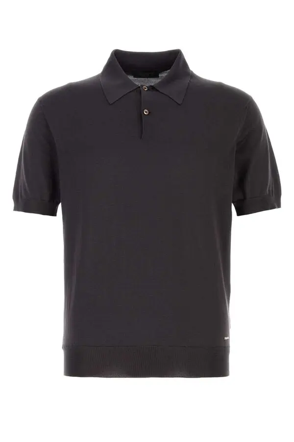 Prada Dark Silk Polo Shirt