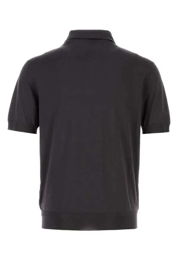 Prada Dark Silk Polo Shirt - Brown