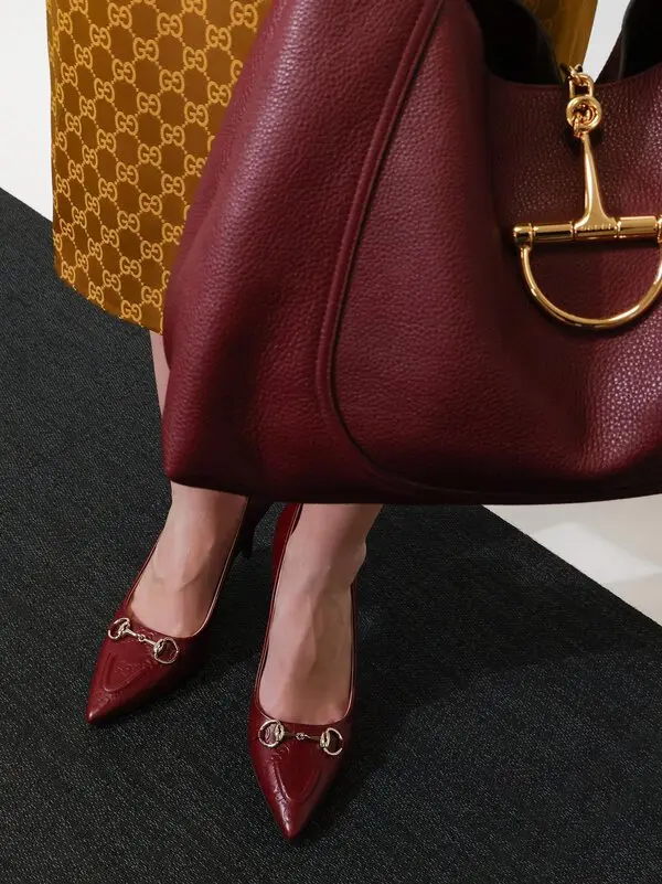 Gucci Rosso Ancora Gg Leather Decollete