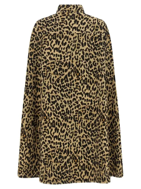 Valentino Garavani Animalier Wool Cape - Brown