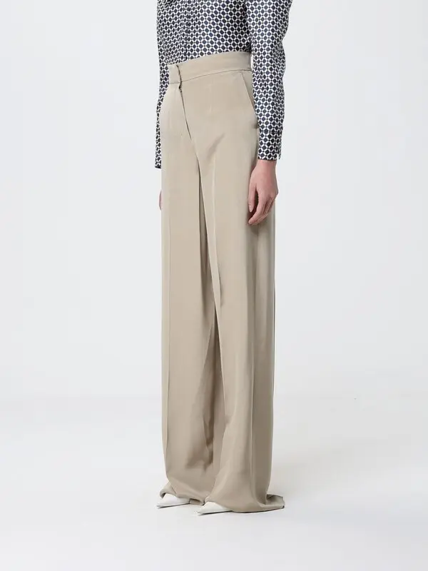 Max Mara Solid Wide Leg Trousers - Cream