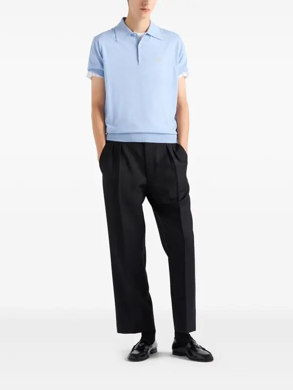 Prada Logo Wool Polo Shirt