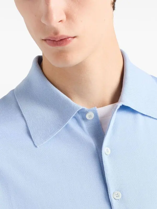 Prada Logo Wool Polo Shirt