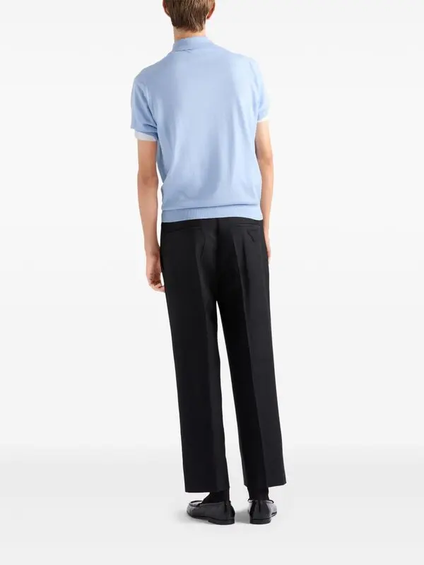 Prada Logo Wool Polo Shirt