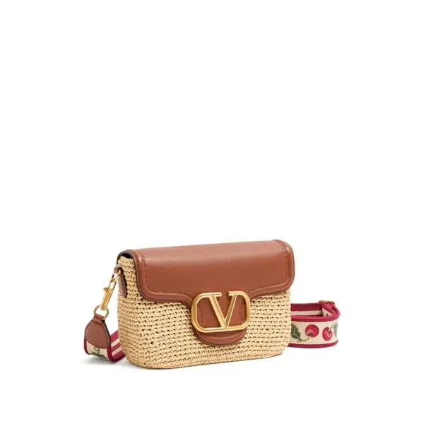 Valentino Garavani Raffia Shoulder Bag - Cream