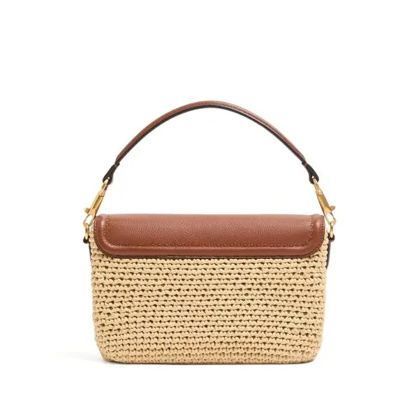 Valentino Garavani Raffia Shoulder Bag - Cream