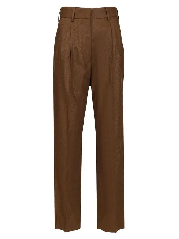 BLAZÉ MILANO Renard Fox Silk Trousers - Brown
