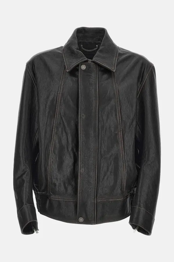 GOLDEN GOOSE Nappa Leather Bomber Jacket - Multicolor