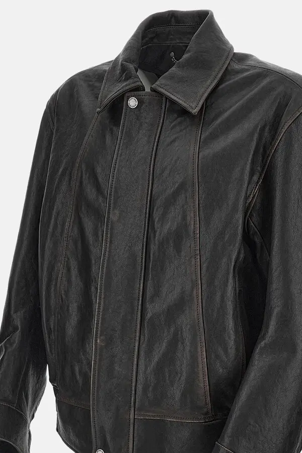 GOLDEN GOOSE Nappa Leather Bomber Jacket - Multicolor