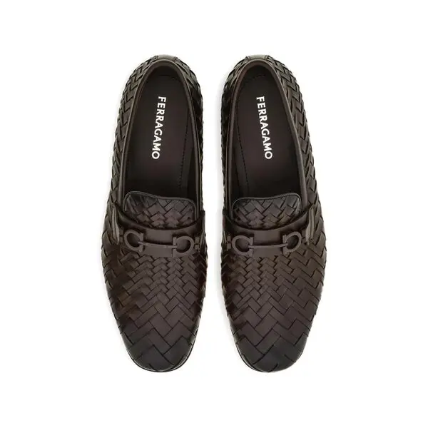 FERRAGAMO Woven Leather Loafers